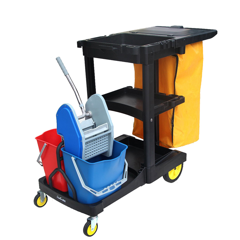 Multipurpose Cleaning Cart With Cover and Wringer Trolley D-11C-1 -Chaobao