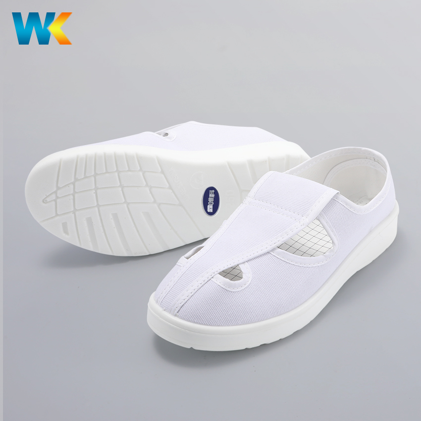 PU Sole Anti-Static Canvas Work Safety Shoes with Four Hole ESD for ...